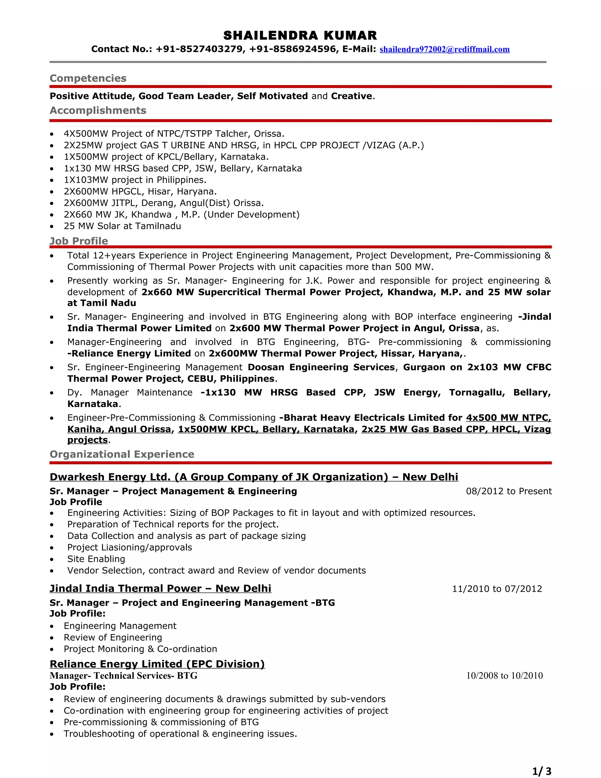 Updated cv shailendra 30.11.15
