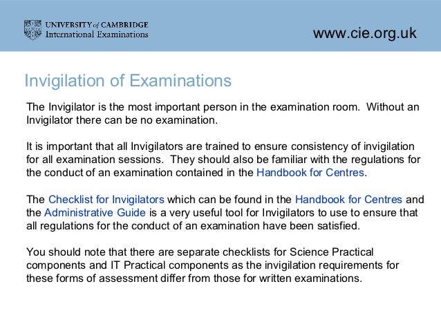 Updated IGCSE exams officer training power point presentation