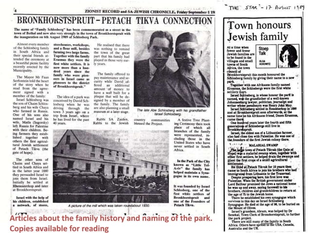 Presentation for Reunion of the descendants of Israel Schlosberg & his ...