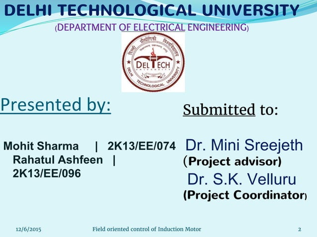 Updated Field Oriented Control Of Induction Motorpptx