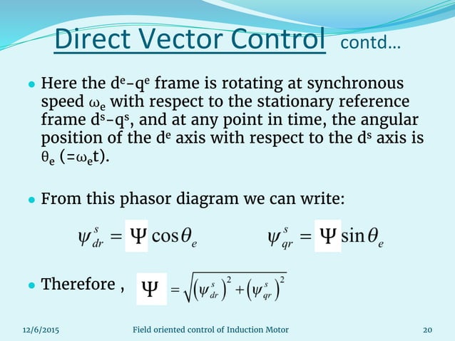 Updated Field Oriented Control Of Induction Motorpptx