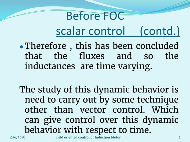 Updated Field Oriented Control Of Induction Motorpptx