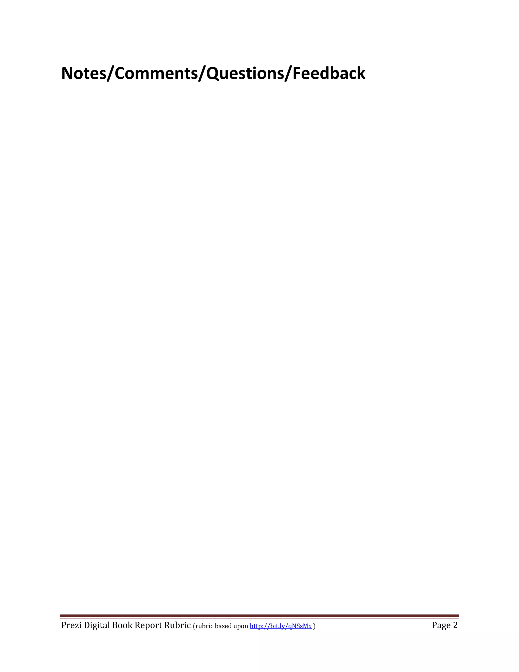 Updated final draft orfale digital book report rubric august 201 with ...