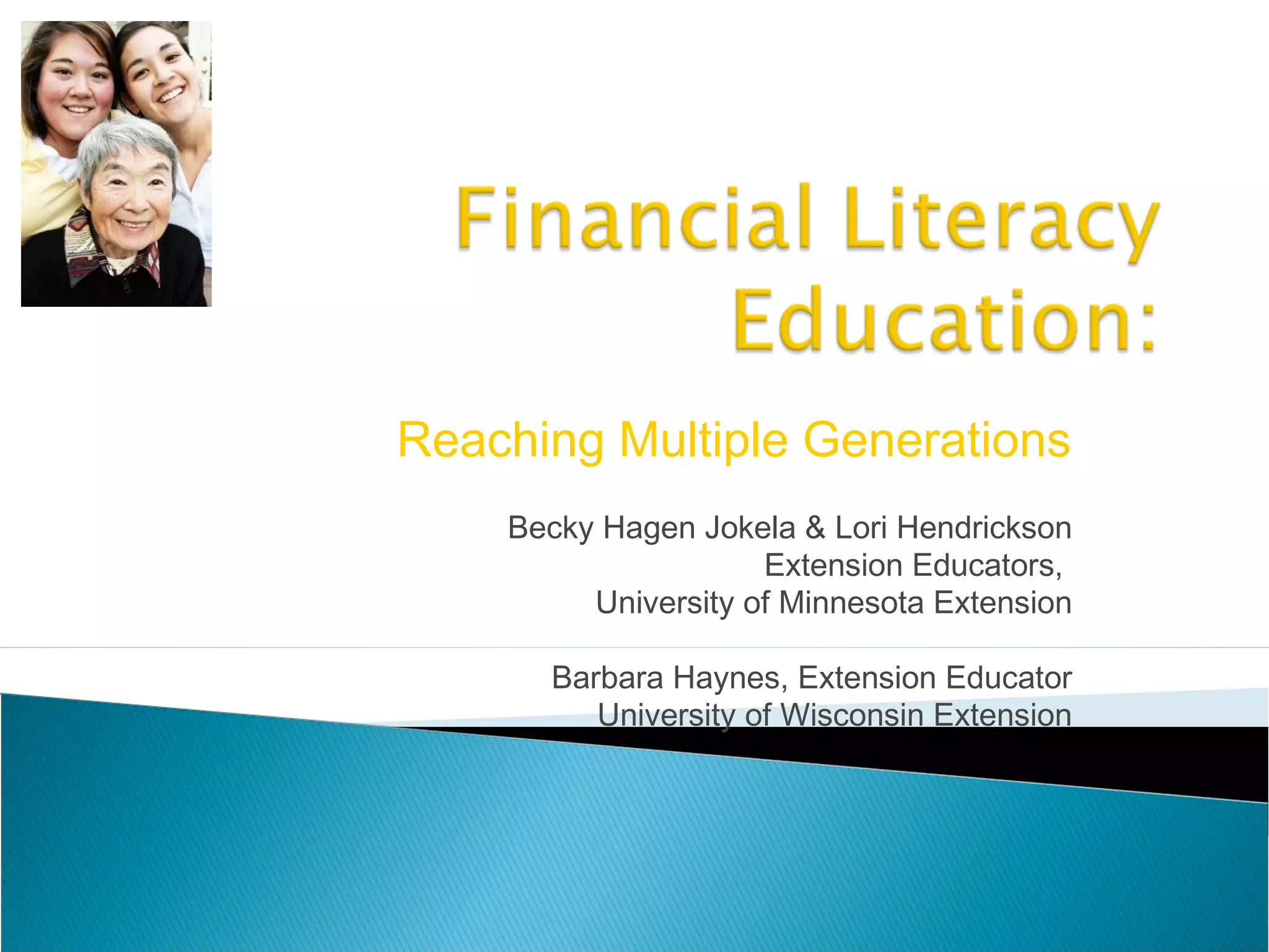 Teaching Financial Literacy: Engagement of Multigenerational Learners ...