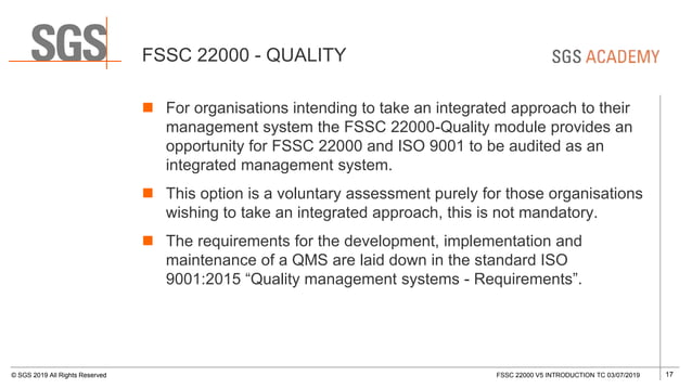 updated FSSC 22000 V5 Introduction TC PPT 03-07-2019.pptx | Food Industry | Industries