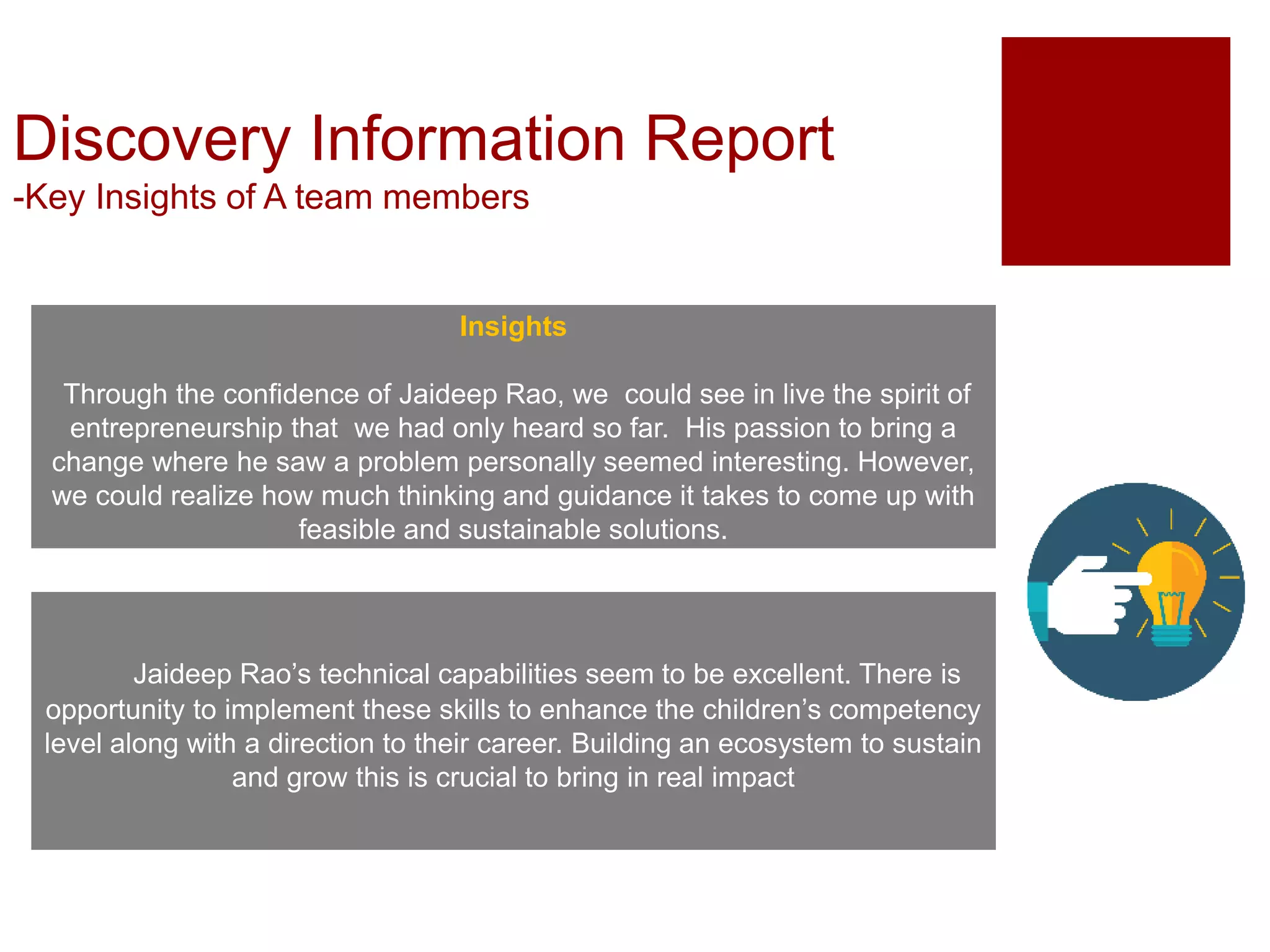 Discovery Information Set -Know your Star - Jaideep Rao | PPT