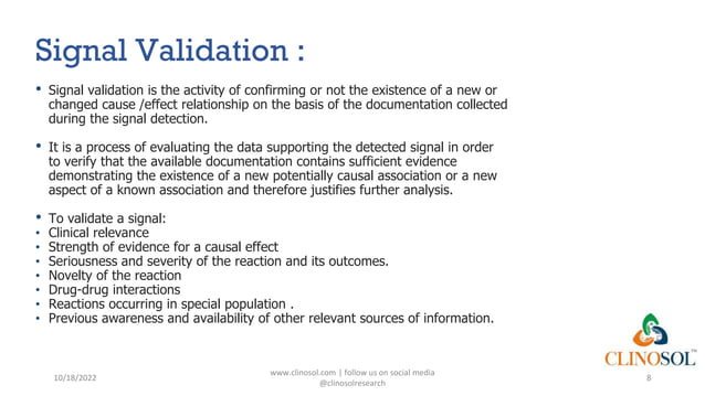Signal Validation And Causality Assessment In Adverse Event Reporting