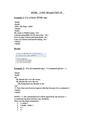 Updated html programs | DOC