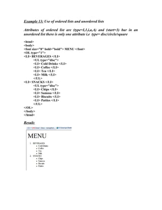 Updated html programs | DOC