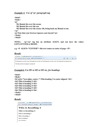 Updated html programs | DOC