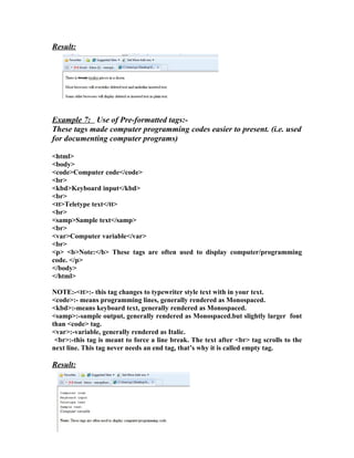 Updated html programs | DOC