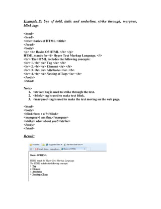 Updated html programs | DOC