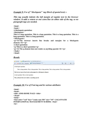 Updated html programs | DOC