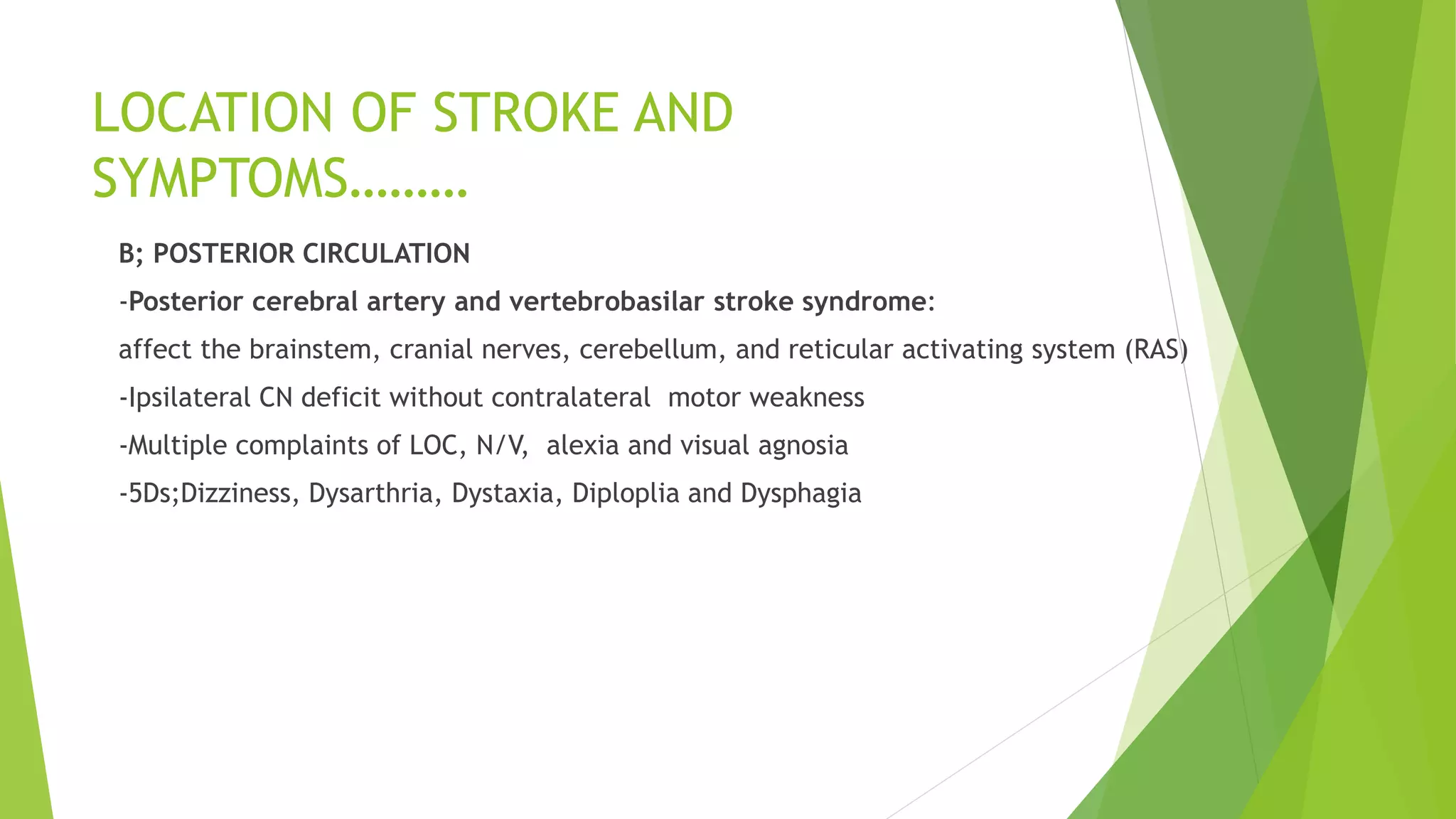 ISCHEMIC STROKE SYNDROMES AND MANAGEMENT.pptx | Brain and Nervous ...