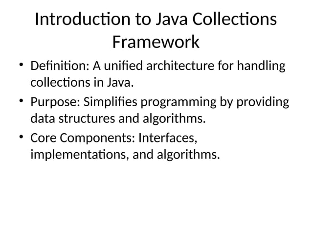 Updated Java Collections Framework Presentation Pptx