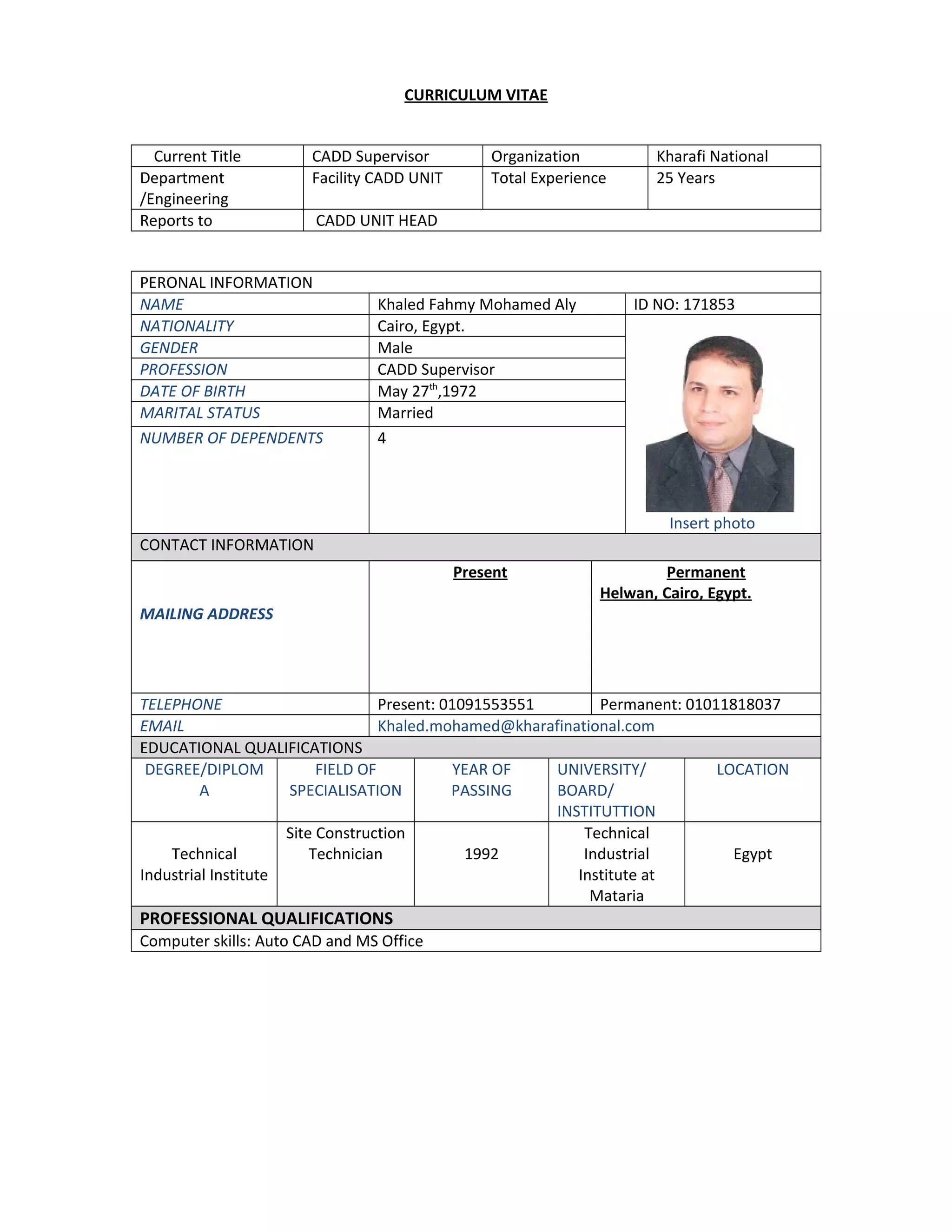 Updated khaled fahmy cv | DOC