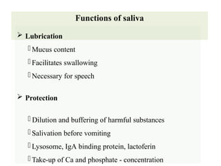 lecture :Physiology of salivary gland secretion | PPSX