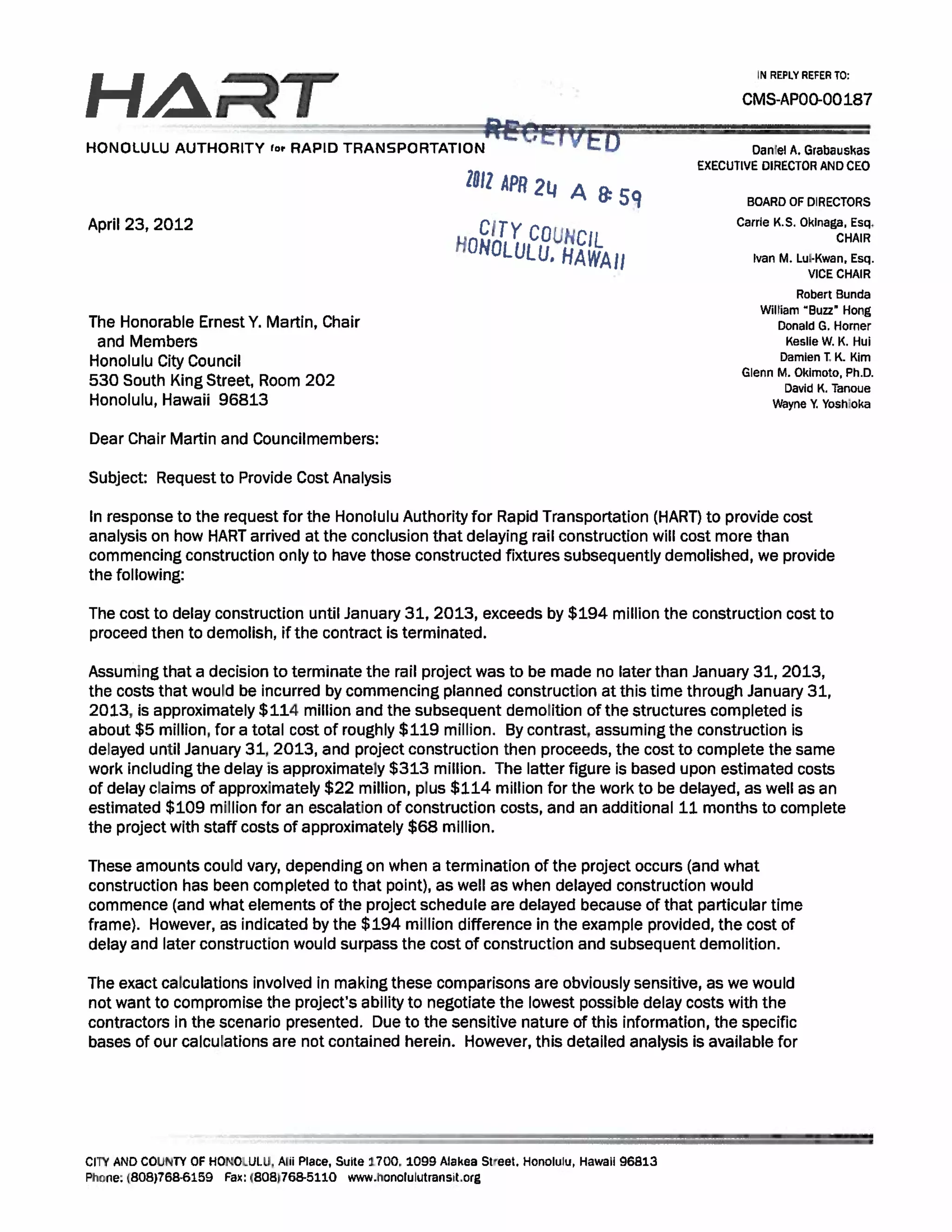 Updated HART on Delay Costs | PDF
