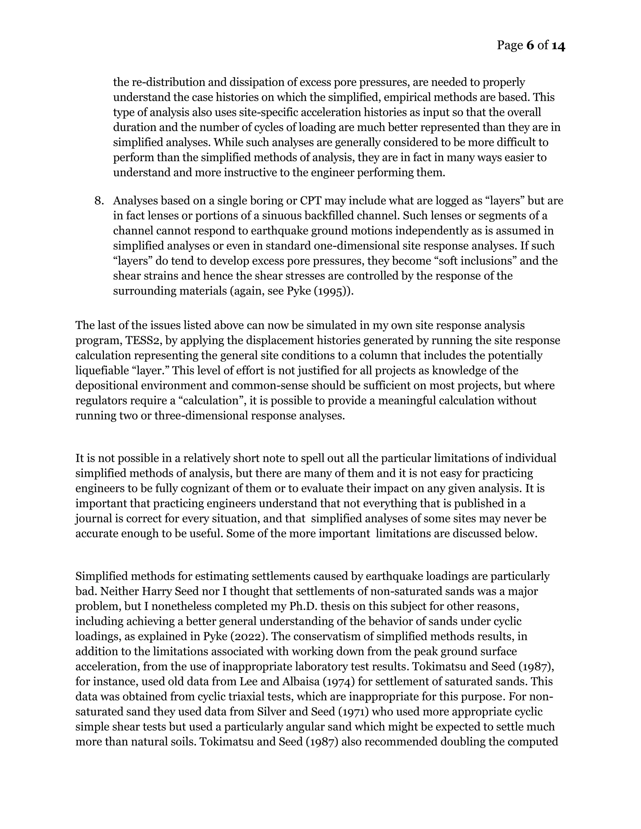 Updated Limitations of Simplified Methods for Evaluating the Potential ...