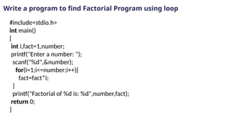 Implemintation of looping programs...... | PPT | Free Download