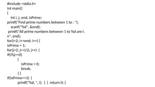 Implemintation of looping programs...... | PPT | Free Download