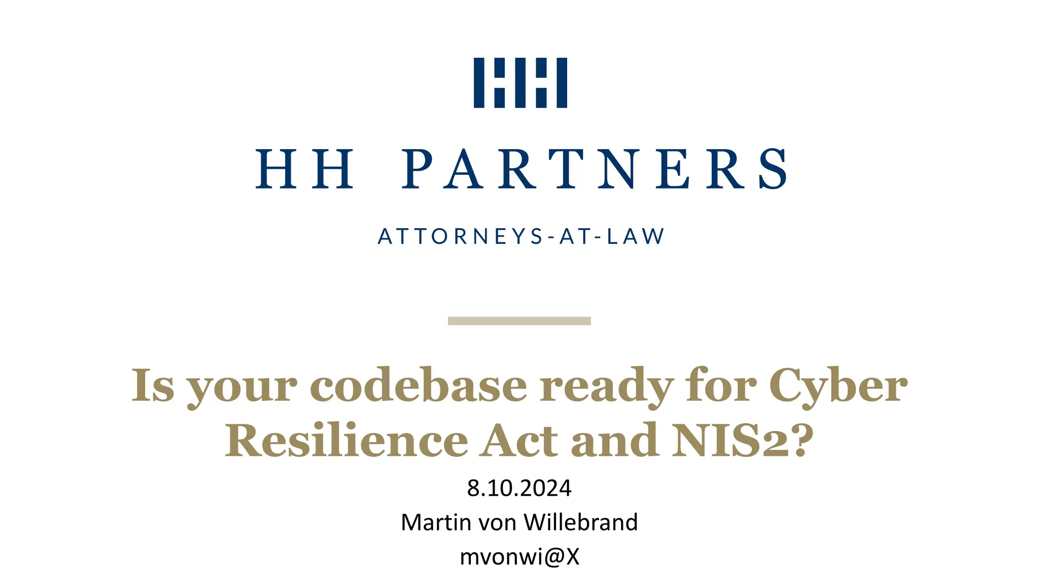 Is your codebase ready for NIS2 and the Cyber Resilience Act? | PPT