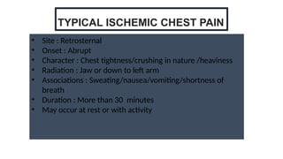 Myocaridal infarction Chest pain that may feel like pressure, tightness ...