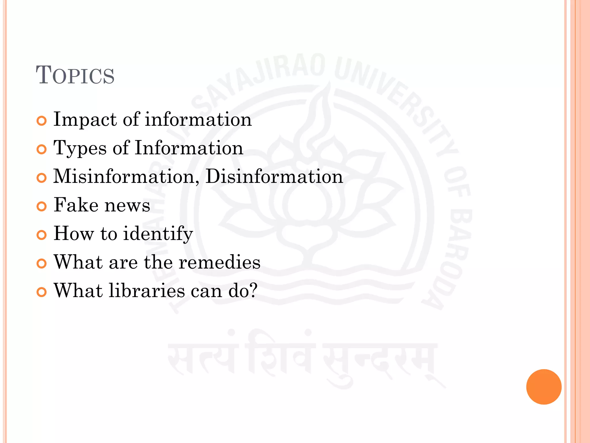 Misinformation, Disinformation, Malinformation, fake news and libraries ...