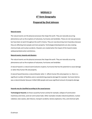 Module 3 cape unit 1 geography. | PDF