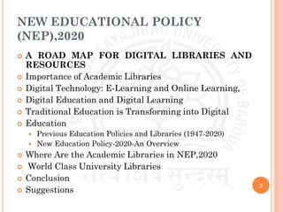 National Education Policy and role of Libraries | PDF
