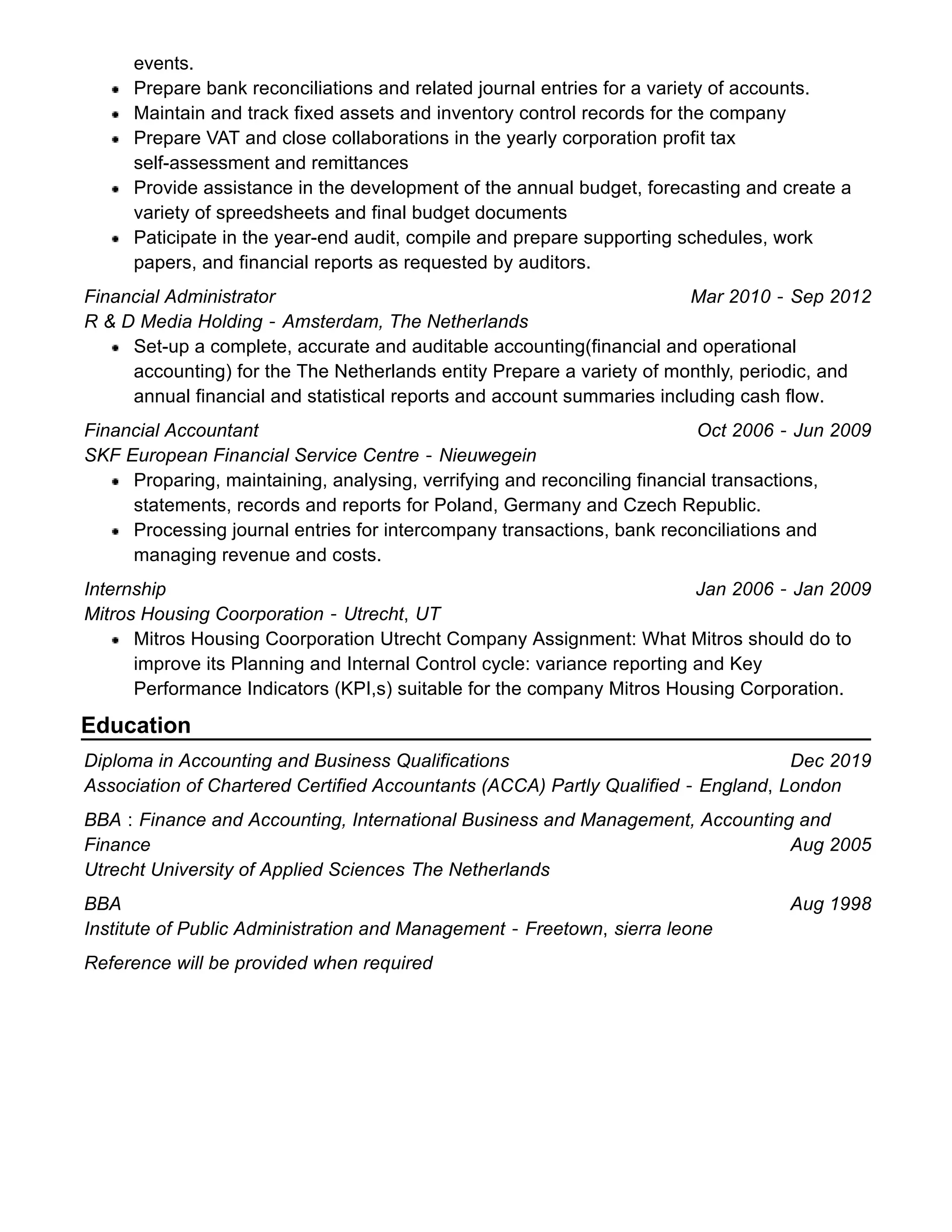 Accounting Professional / Reporting Specialist | PDF | Business Accounting & Finance | Business