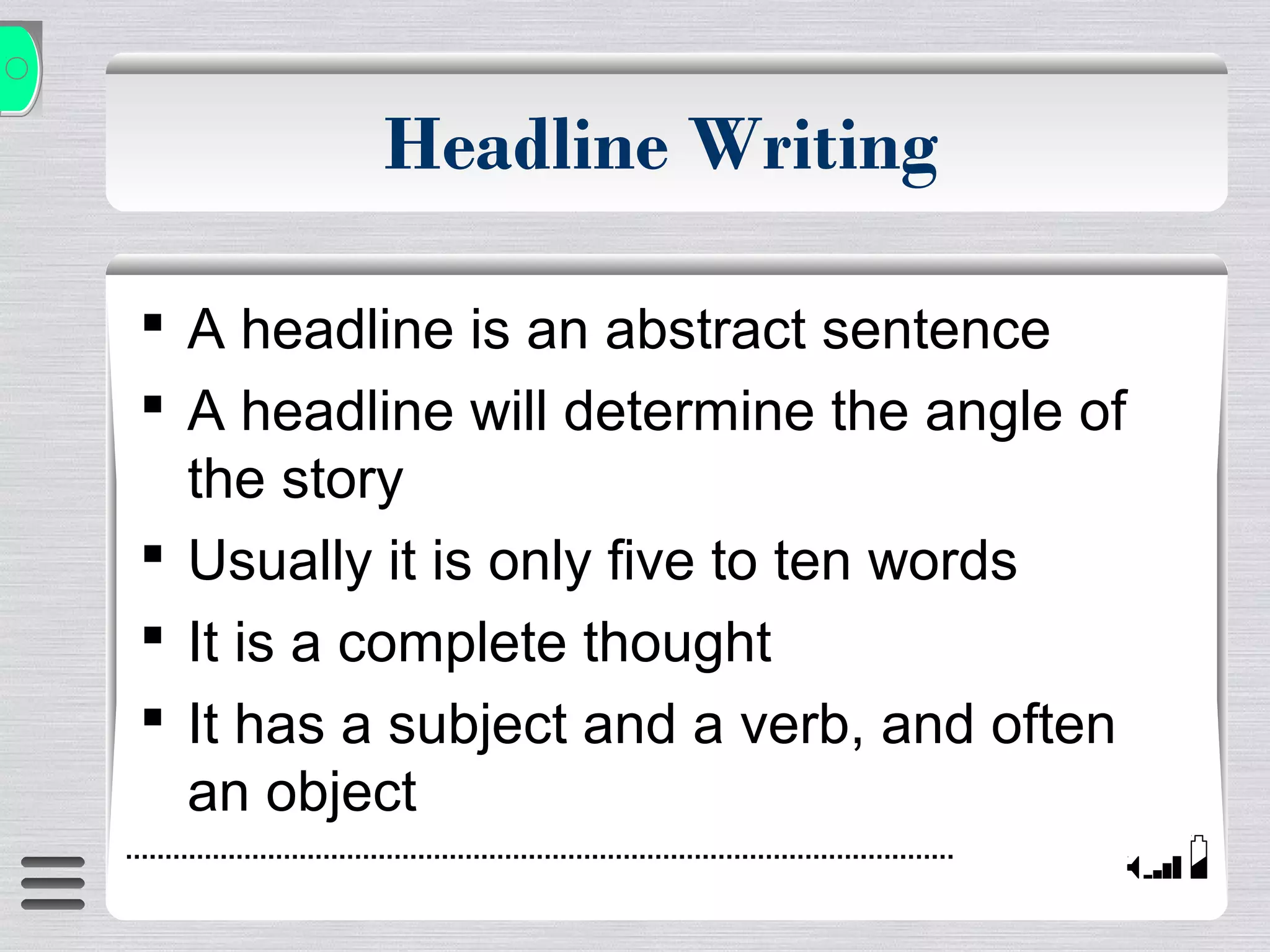Basics of News Writing | PPT
