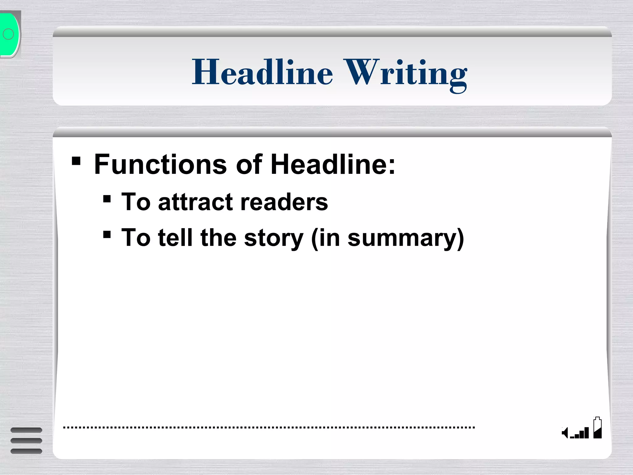 Basics of News Writing | PPT