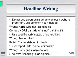 Basics of News Writing | PPT