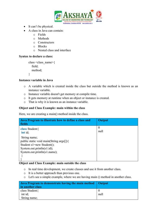 Object Oriented Programming All Unit Notes Docx