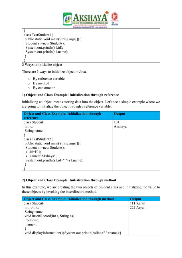 Object Oriented Programming All Unit Notes Docx