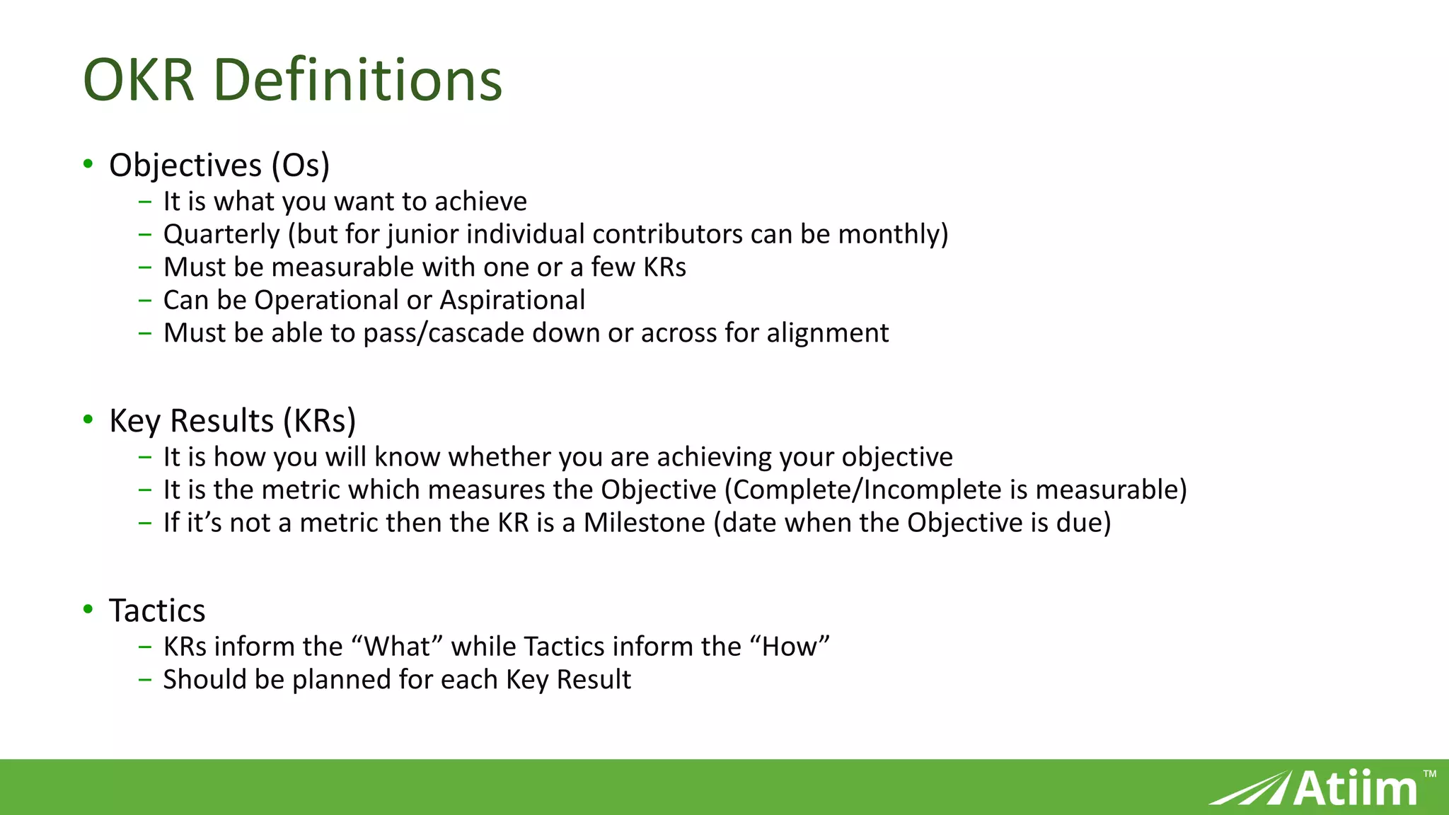 Best Practices Of OKR Goals | PPTX