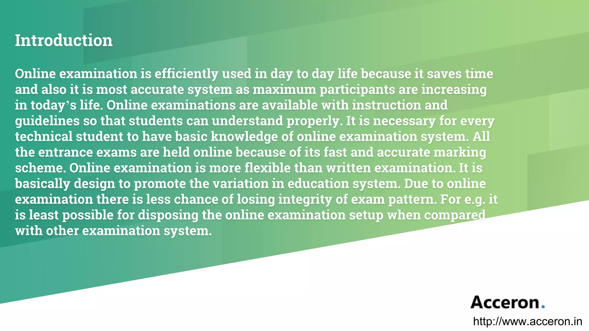 Online Examination System Presentation | PPTX