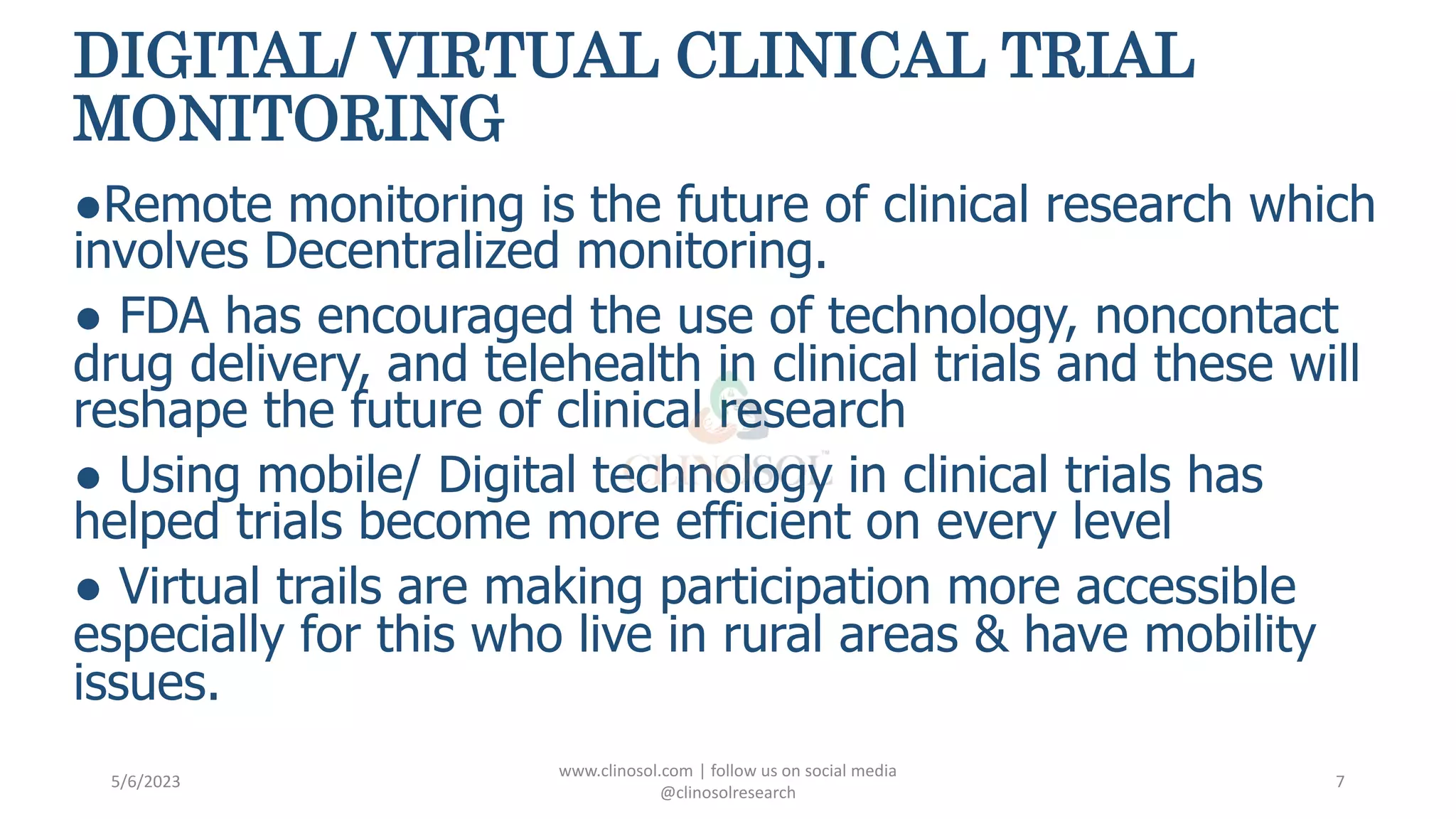 Advance Monitoring in Clinical Trials. | PPTX