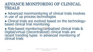 Advance Monitoring in Clinical Trials. | PPTX