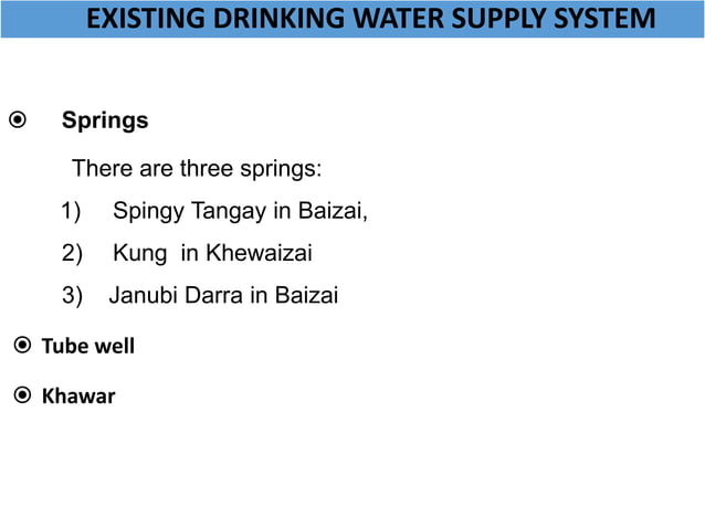 Feasibility study and Design of Drinking Water Supply scheme | PPT