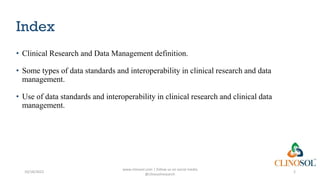 Data Standards and Interoperability in Clinical Research and Data ...