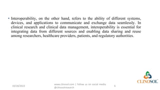 Data Standards and Interoperability in Clinical Research and Data ...