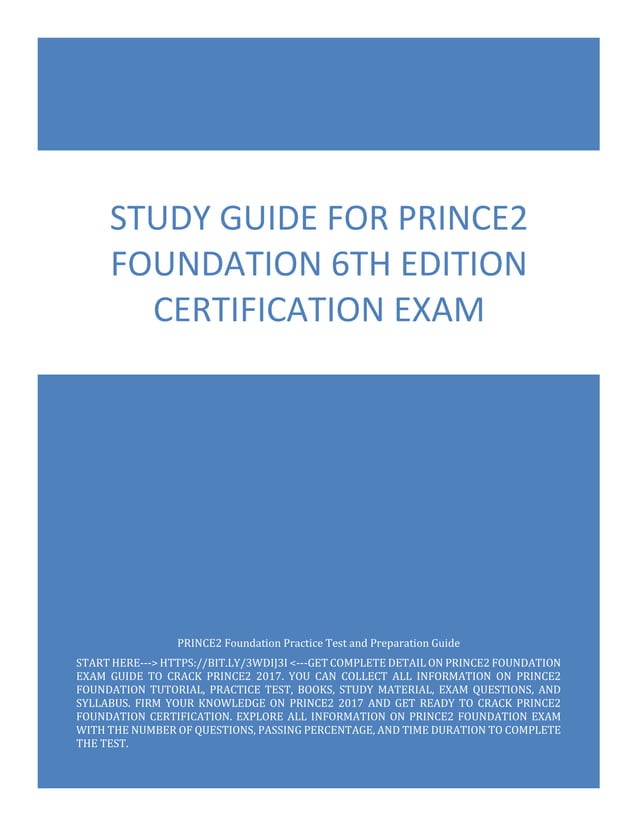 [UPDATED] PRINCE2 Foundation 6th Edition Certification | Study Guide | PDF | Educational ...