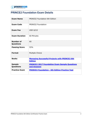 [UPDATED] PRINCE2 Foundation 6th Edition Certification | Study Guide | PDF