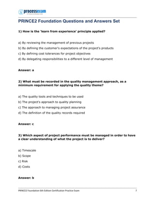 [UPDATED] PRINCE2 Foundation 6th Edition Certification | Study Guide | PDF