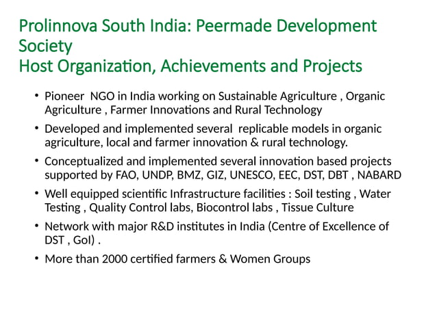 Activities of Prolinnova in South of India | PPTX