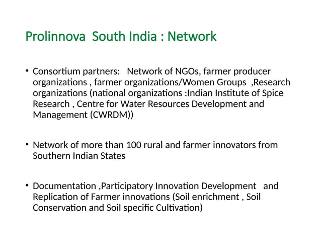 Activities of Prolinnova in South of India | PPTX