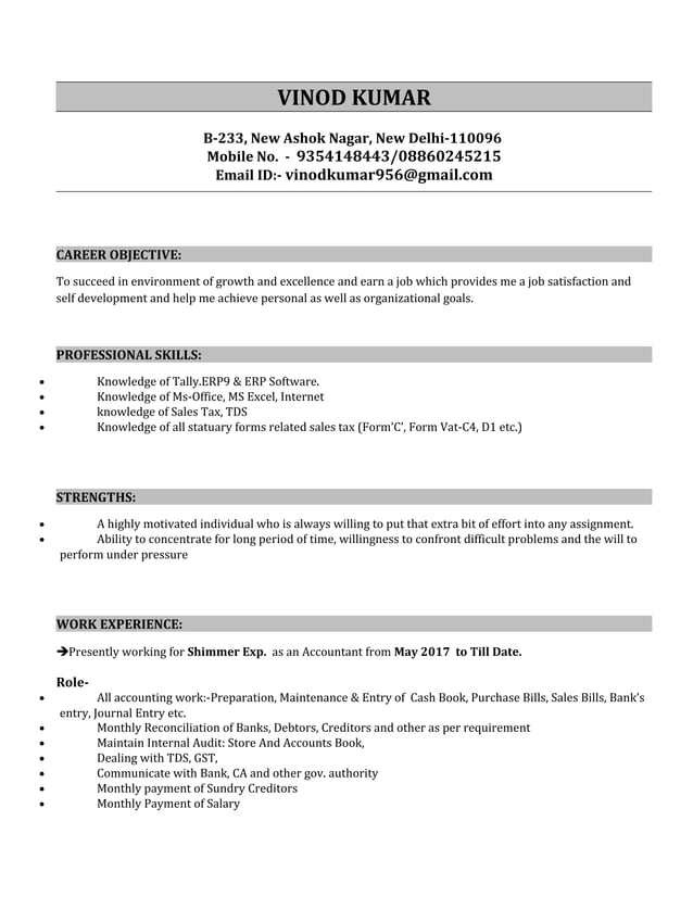 Updated Resume Vinod | PDF