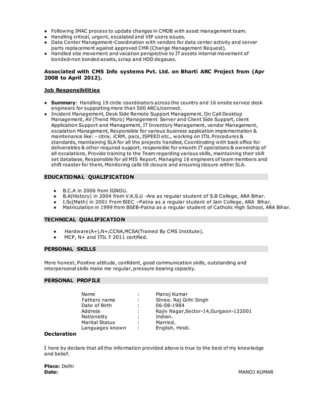 Resume Manoj Kumarj.doc' | PDF